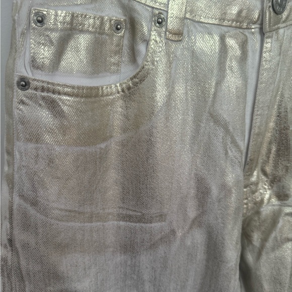 Zara | Pants & Jumpsuits | Zara Nwt Wide Leg Metallic Brushed Pants ...